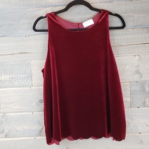 Everly | Tops | Everly Red Velvet Tank Top Large | Poshmark